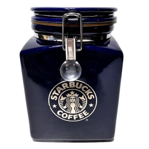 Starbucks | Dining | Vtg Cobalt Blue Starbucks Air Lock Coffee Tea ...